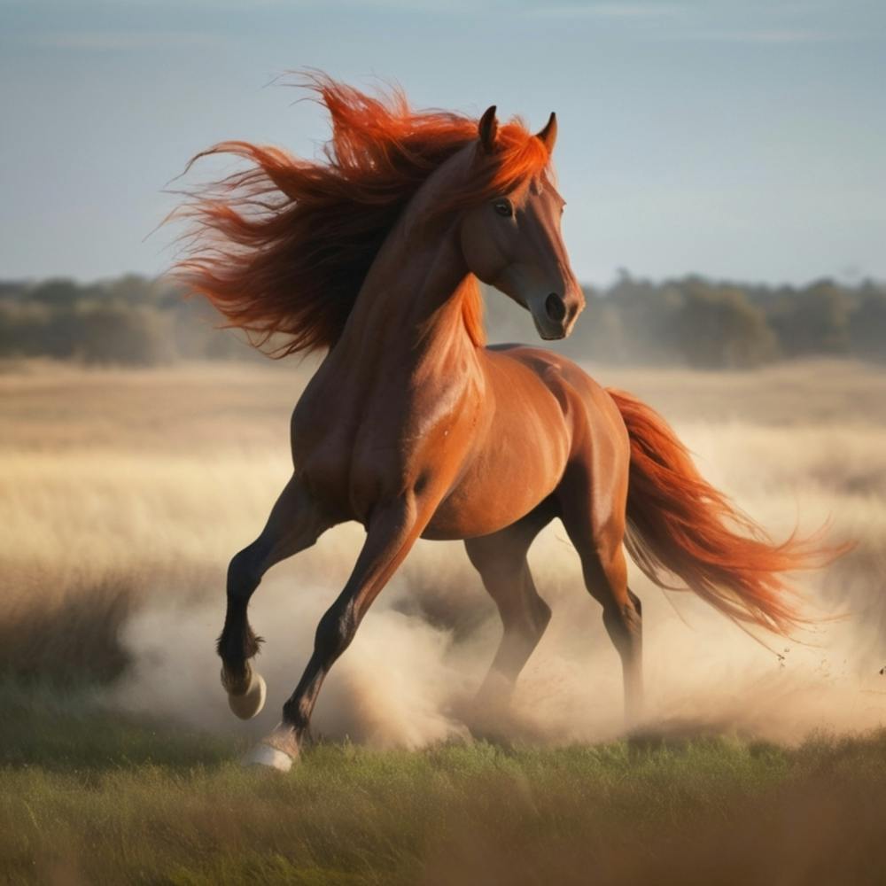 Red Horse Galloping Art Print by sadabaras – Fy!