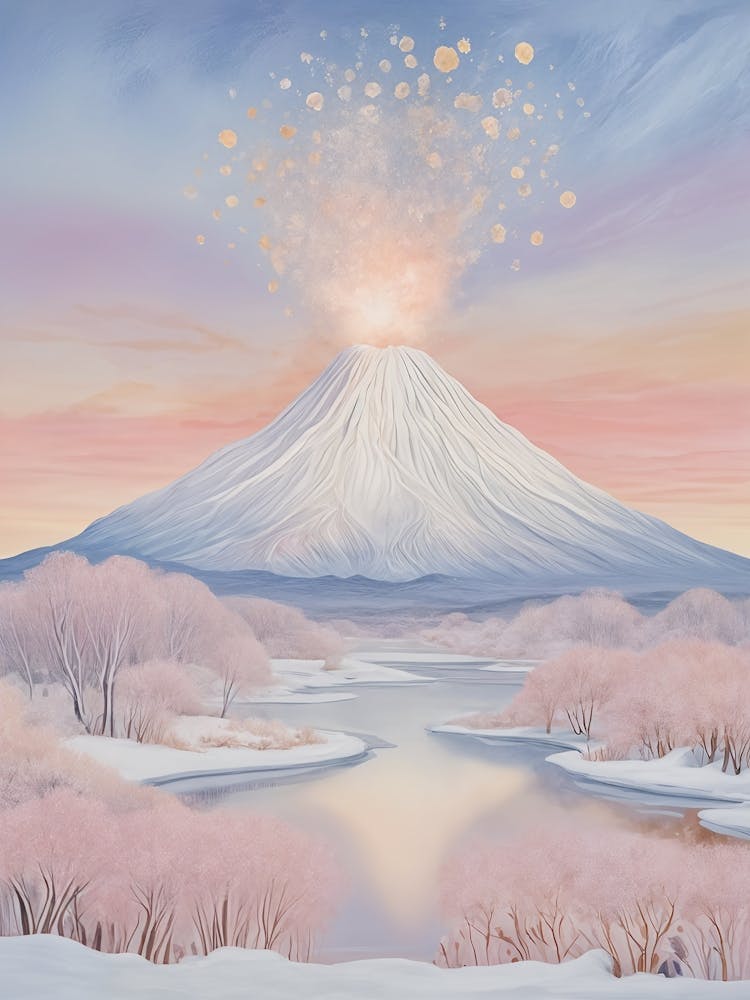 Pastel Erupting Volcano no2 Art Print by Daydream Pacific – Fy!