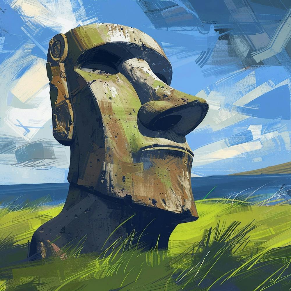 A Easter Island In Chile Expressive Strokes Illu 1720367433 1 Art Print ...