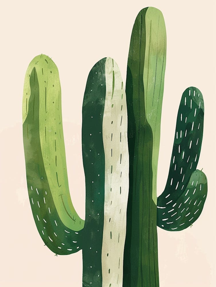 Organ Pipe Cactus Minimalist Abstract Illustration 3 Art Print by Petal ...