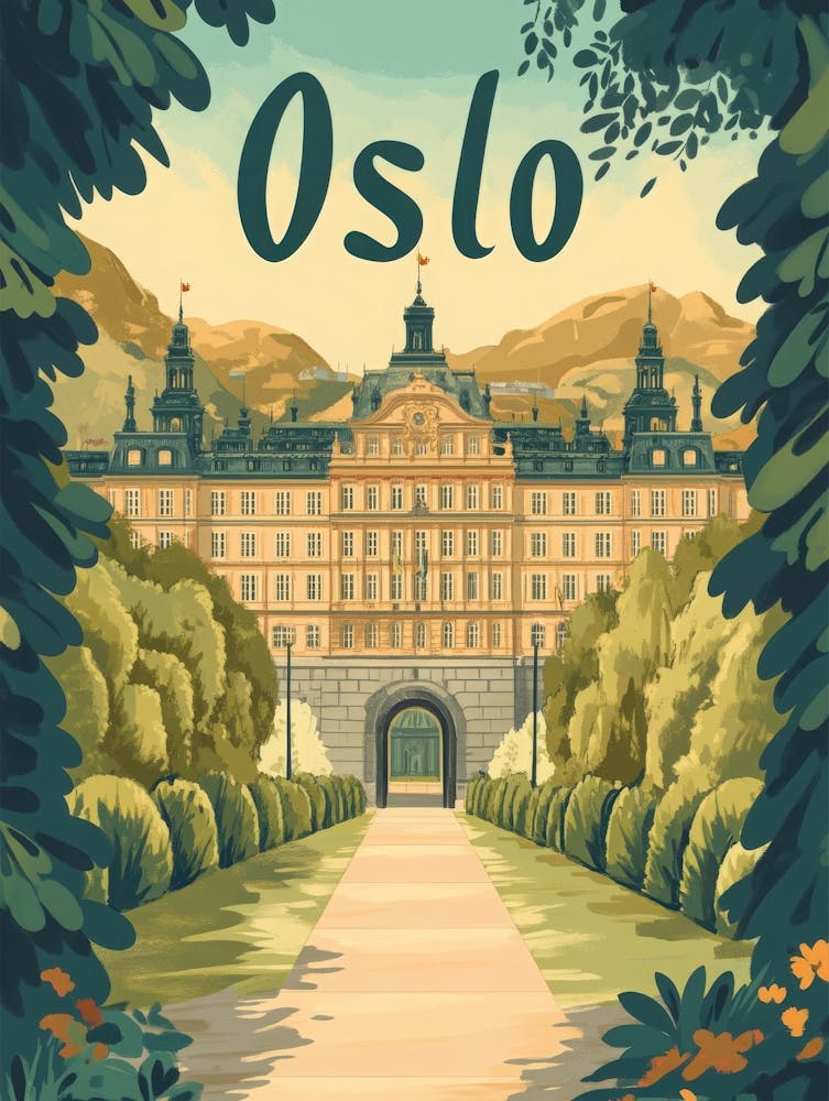 Aihrgdesign A Classic 1960s Travel Poster For Oslo Art Print by ...