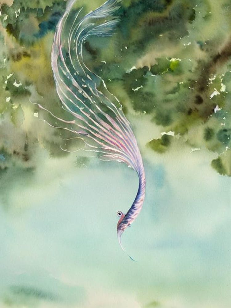 Oarfish II Storybook Watercolour Art Print by Sea Life Prints – Fy!