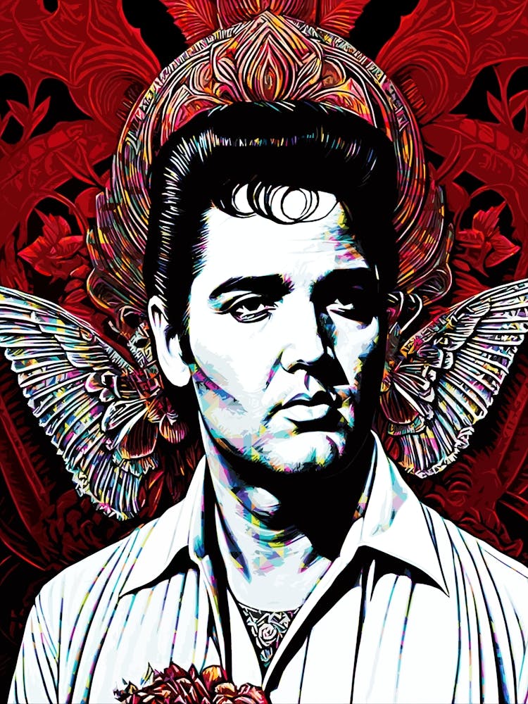 Elvis Presley - Angel Wings Art Print by music soul – Fy!