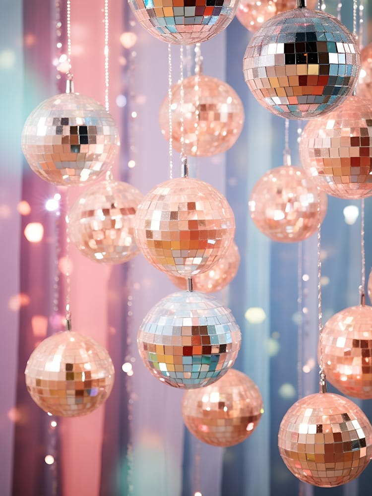 Disco Balls, Pink Colors, Preppy Aesthetic, Trendy 1 Art Print by ...