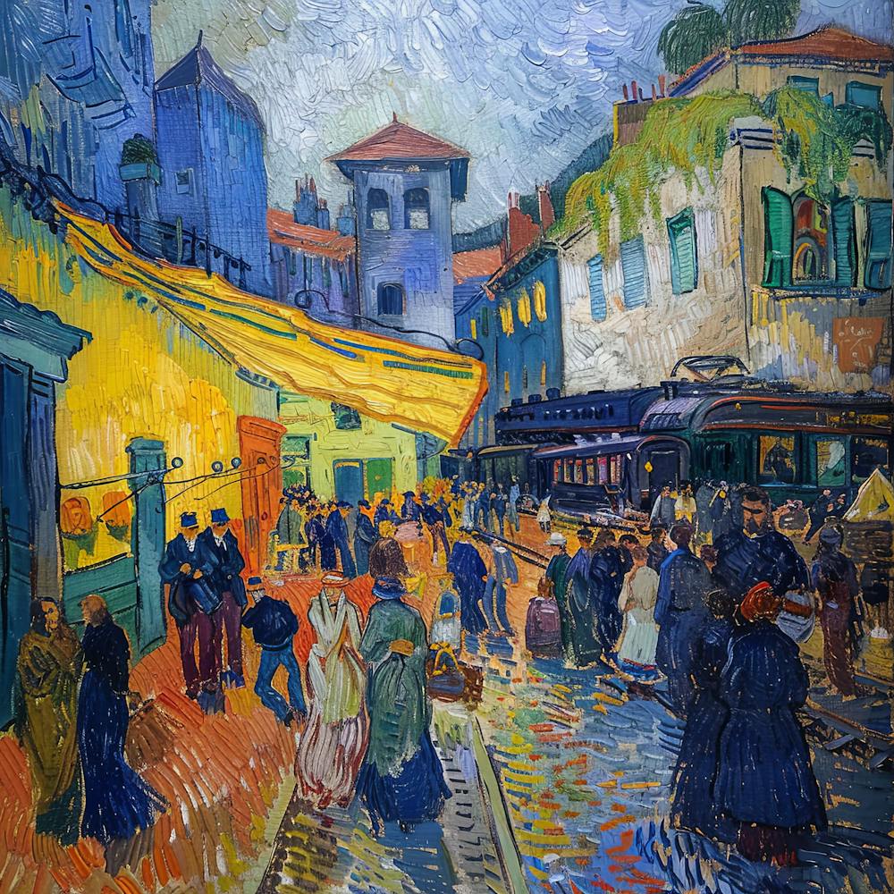 Van Gogh Style: Rail Station at Arles. 1 Art Print by David Miller – Fy!