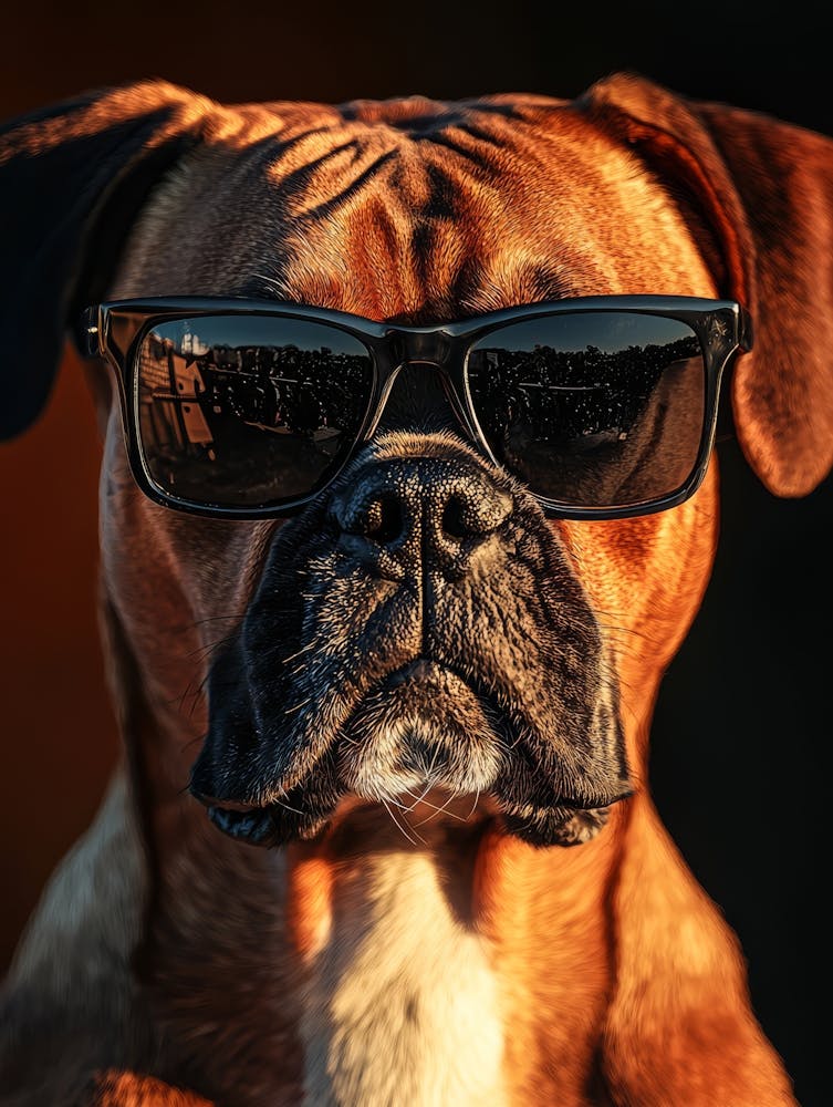 Boxer Close Up Bold And Edgy In Black Sunglasses Generated with AI 1 ...