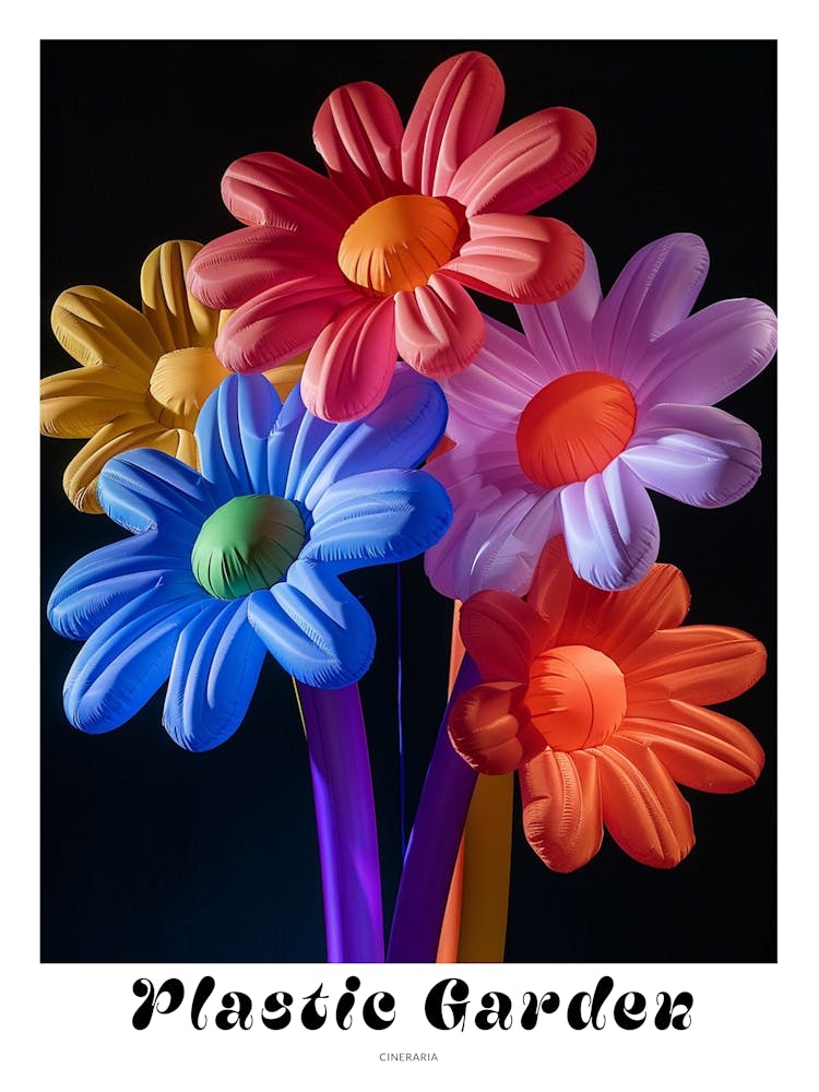Bright Inflatable Flowers Poster Cineraria 2 Art Print by Botanic ...