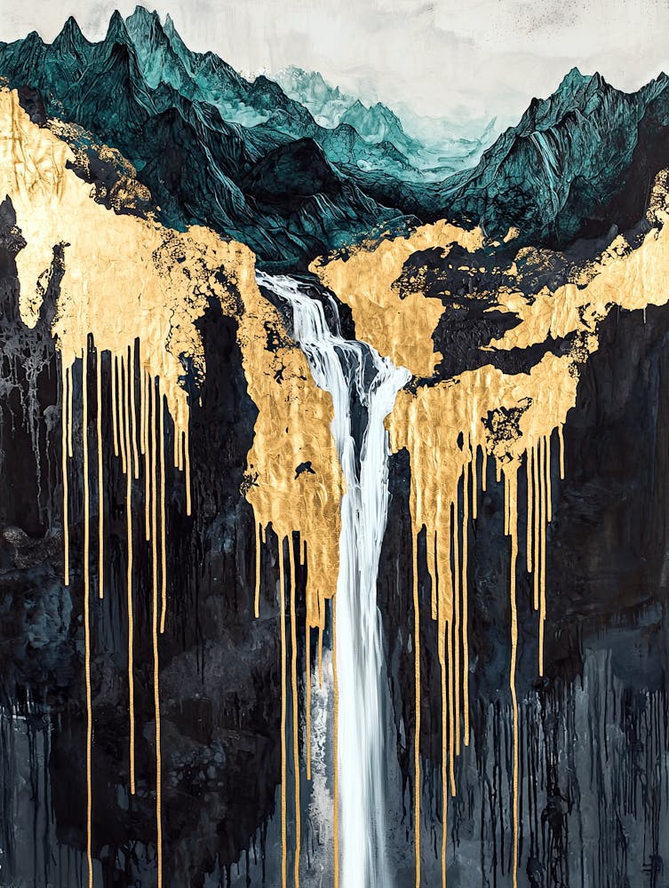 Hindu Kush Golden Peaks - Opulent Serenity Art Print by Bauhaus ...