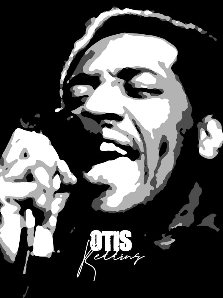 Otis Redding American Soul Singer Legend in Grayscale Art Print by ...