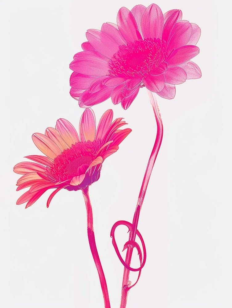 Hot Pink Gerbera Daisy 1 Art Print by Botanic Studio – Fy!