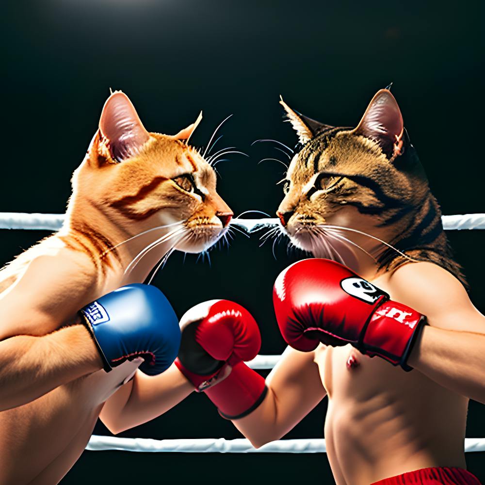 Boxing Cats Art Print by Whitemojito – Fy!