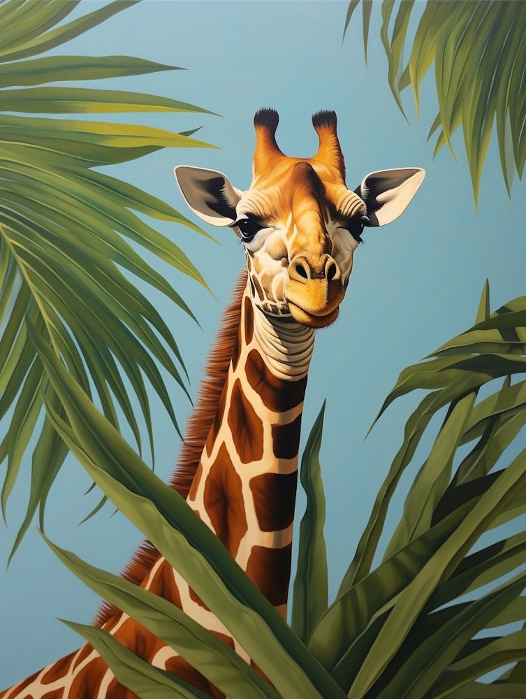 Giraffe 2 Tropical Animal Portrait Art Print by Tropic of Eden – Fy!