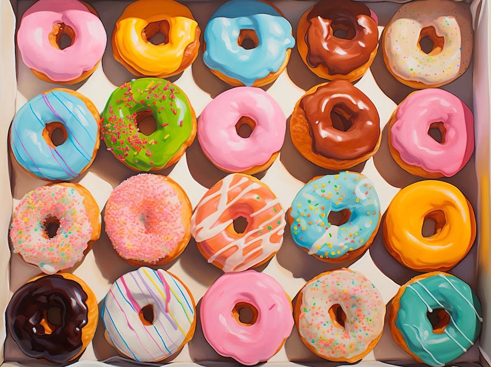 Doughnuts Modern Pop Art Donuts Still Life Painting Colorful Food ...