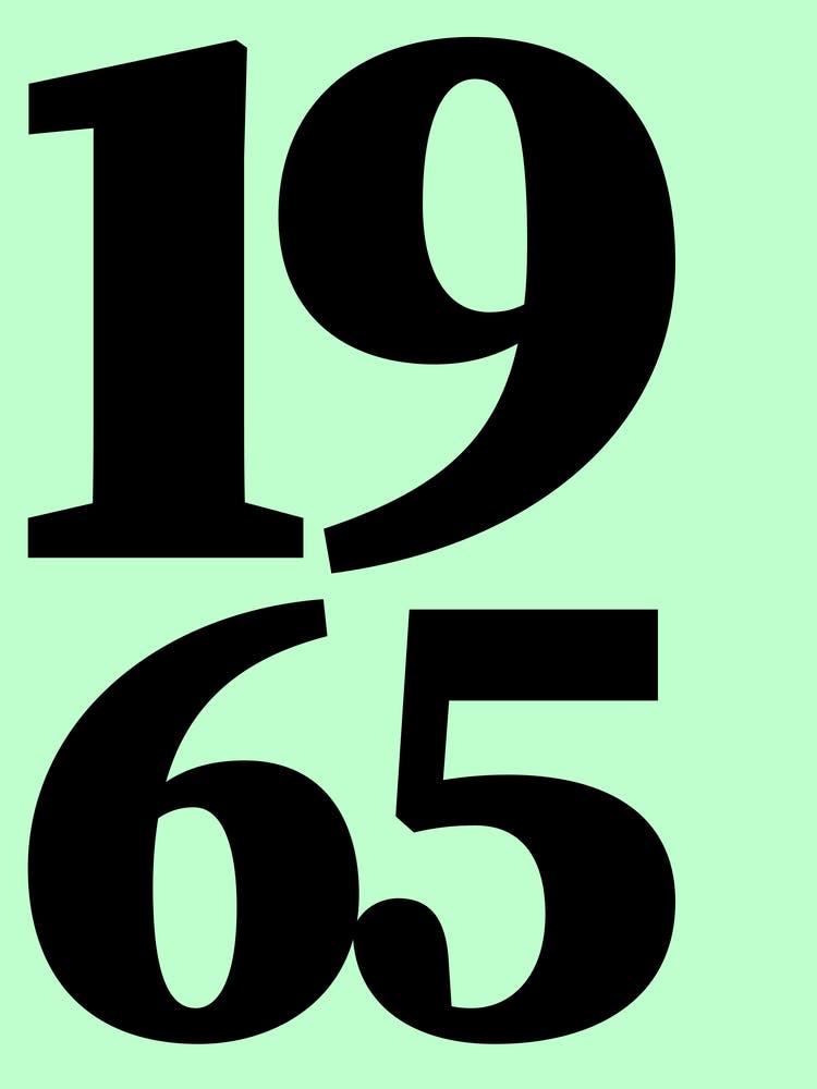 1965 Typography Date Year Word Art Print by BEHUGNE – Fy!
