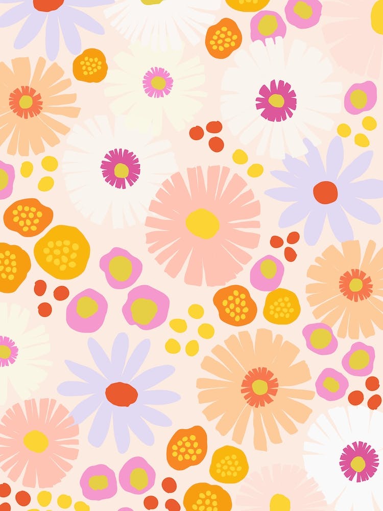 Mod Daisies In Blush Art Print by Marissa Huber – Fy!
