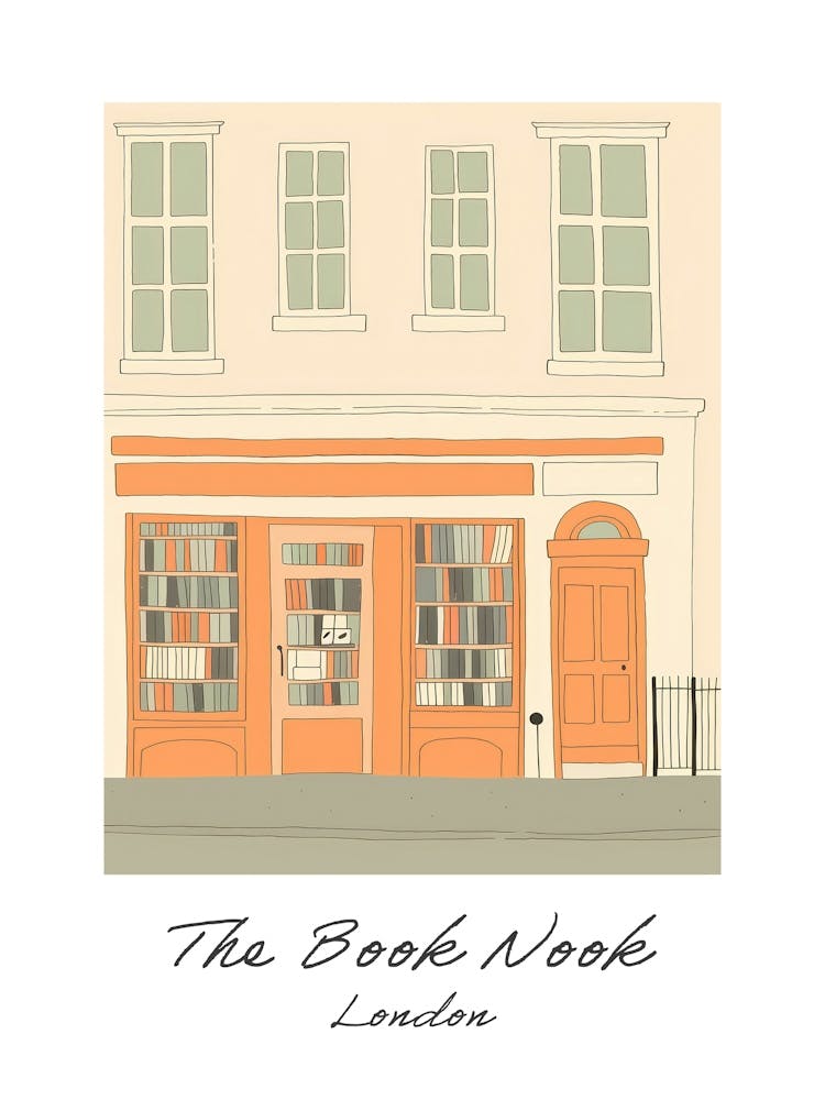 London The Book Nook Pastel Colours 2 Poster Art Print by Cityscape Art ...
