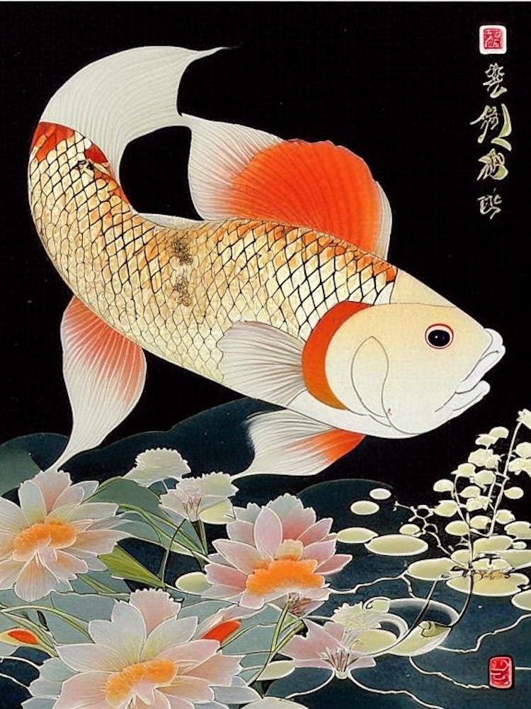 Bekko Koi Fish Ukiyo E Style Japanese Art Print by Koi Classics – Fy!