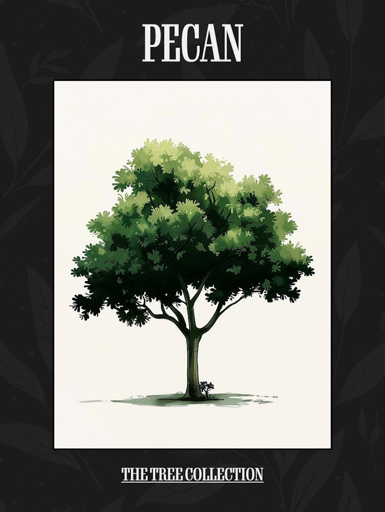 Pecan Tree Pixel Illustration 1 Poster Art Print by Bough And Bloom ...