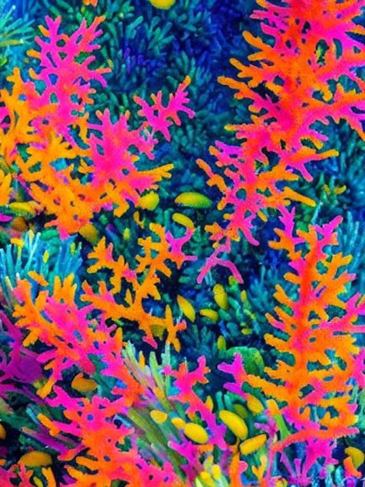 Acropora Austera Vibrant Painting Art Print by Reef Reflections – Fy!