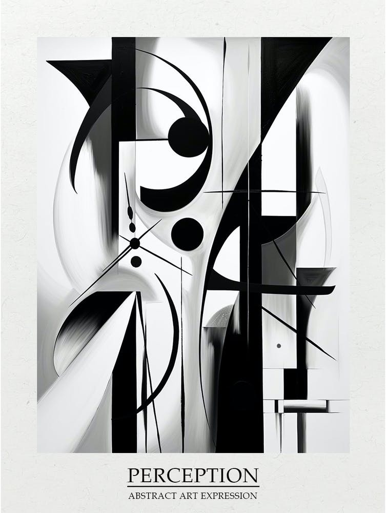 Perception Abstract Black And White 4 Poster Art Print by Abstract Art ...