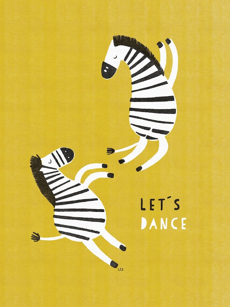 Dancing Zebras Art Print by Little Clementine Studio – Fy!