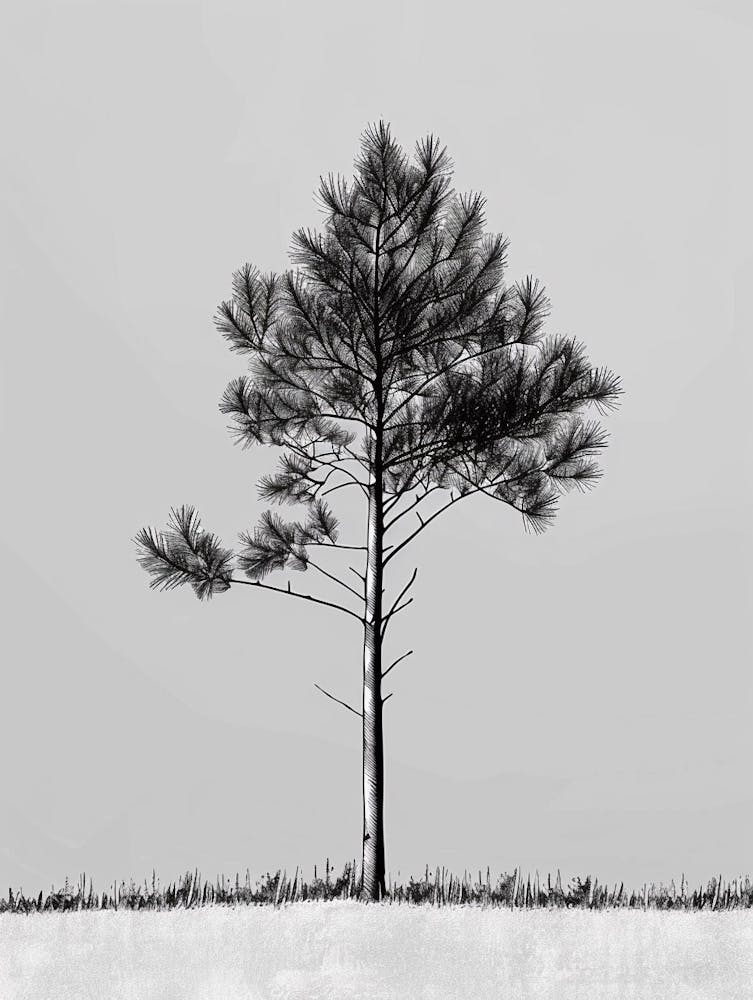 Pine Tree Minimalistic Drawing 3 Art Print by Bough And Bloom Artistry ...
