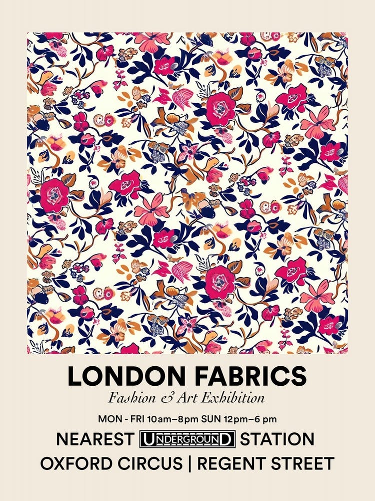 Poster Bloom Burst London Fabrics Floral Pattern 5 Art Print by House ...