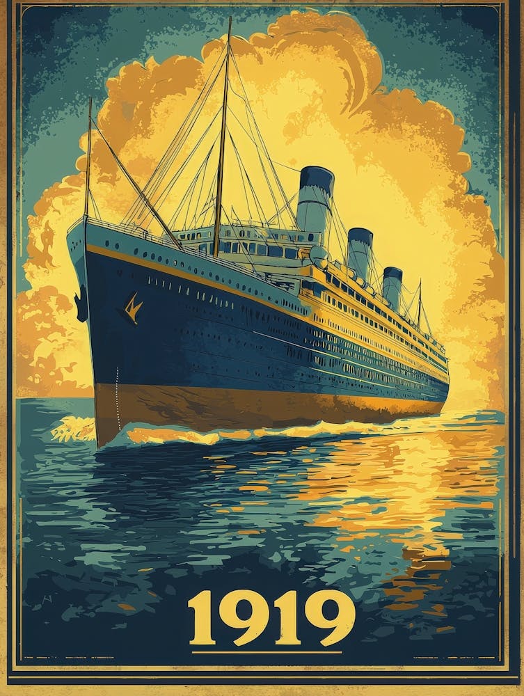 Aihrgdesign A Vintage Travel Poster Promoting Transatlantic S 2ca50edb ...
