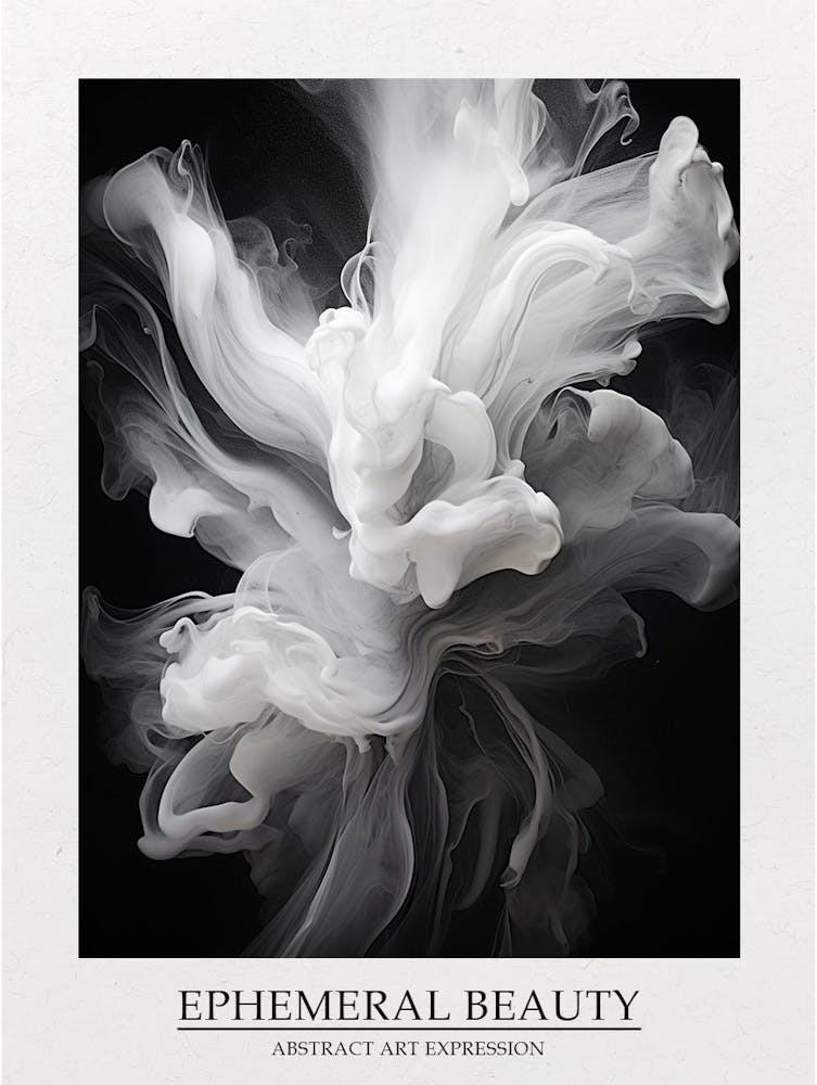 Ephemeral Beauty Abstract Black And White 8 Poster Art Print by ...