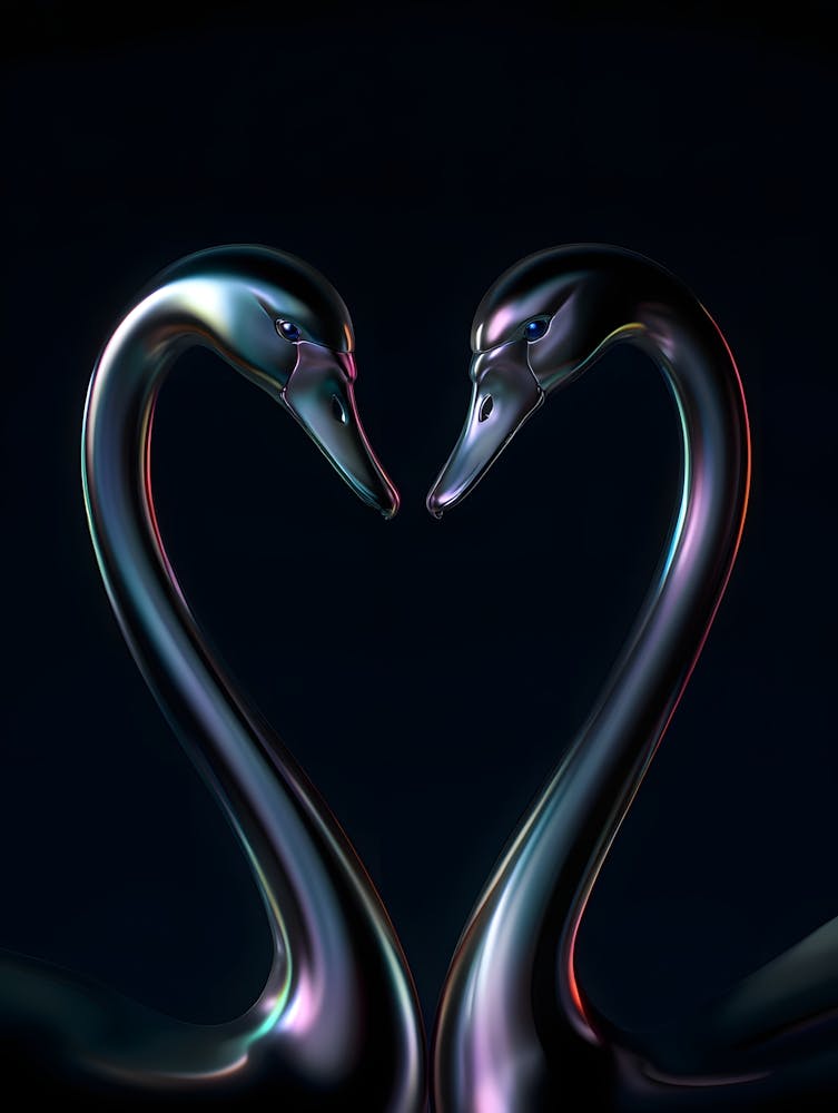 Ethereal Swans – A Symbol of Love and Unity Art Print by TukTuk Wall – Fy!