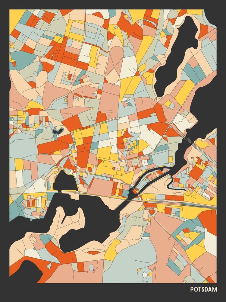 Potsdam Germany Map Art Print by Counter Colour – Fy!