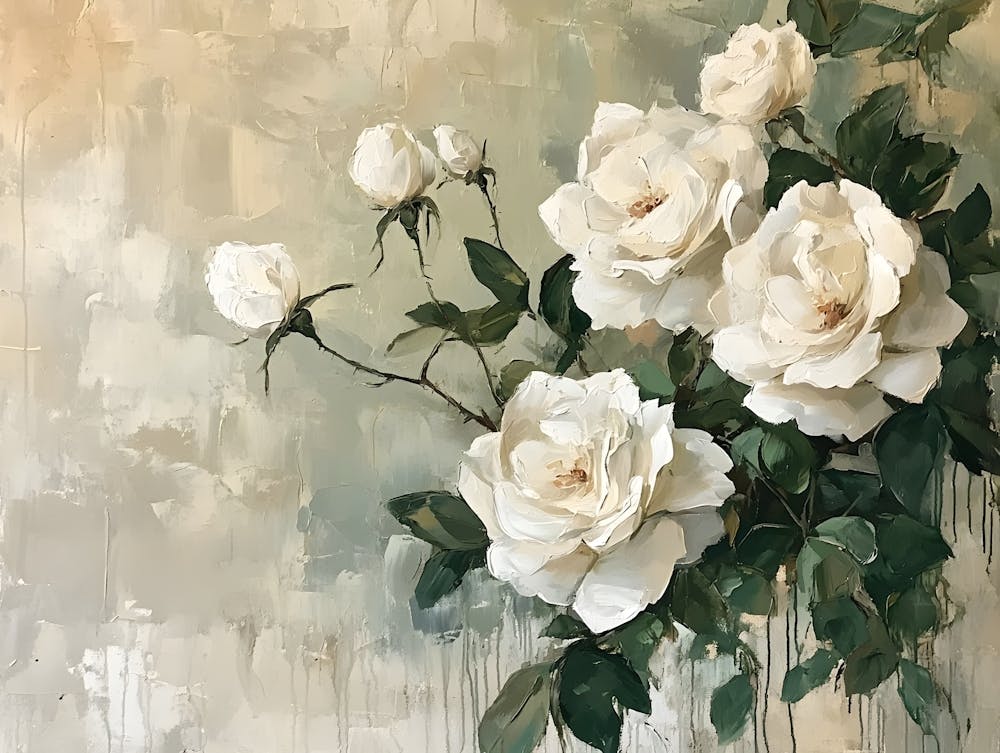 Minimalist White Roses 1 Art Print by S.K. Coghlan – Fy!