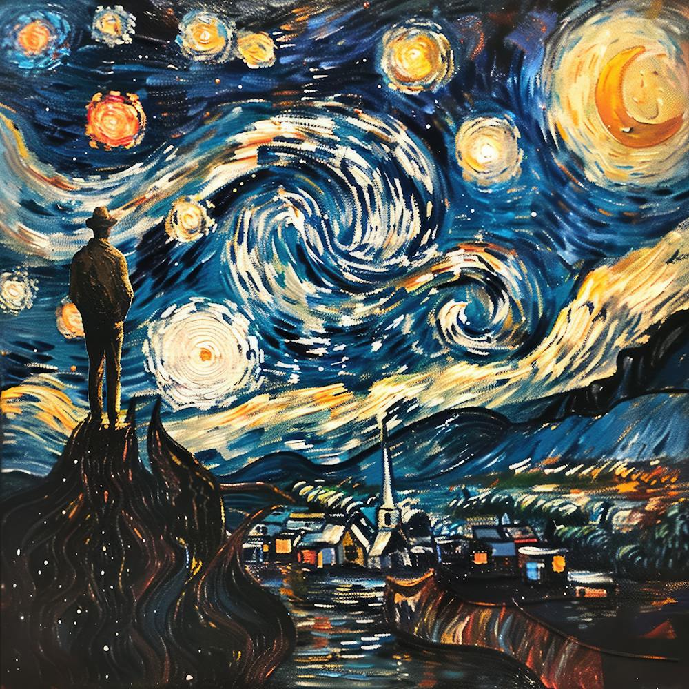 In Style of Van Gogh a version of Starry, Starry Night Art Print by ...