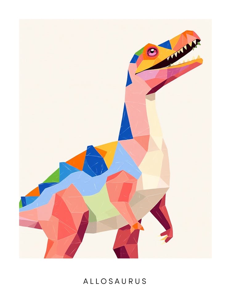 Nursery Dinosaur Art Allosaurus 3 Poster Art Print by Scribble Studio – Fy!