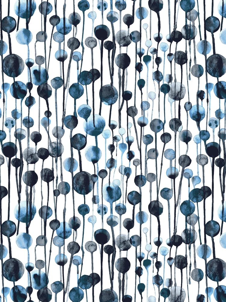 Dripping Dots Navy Art Print by Ninola Design – Fy!