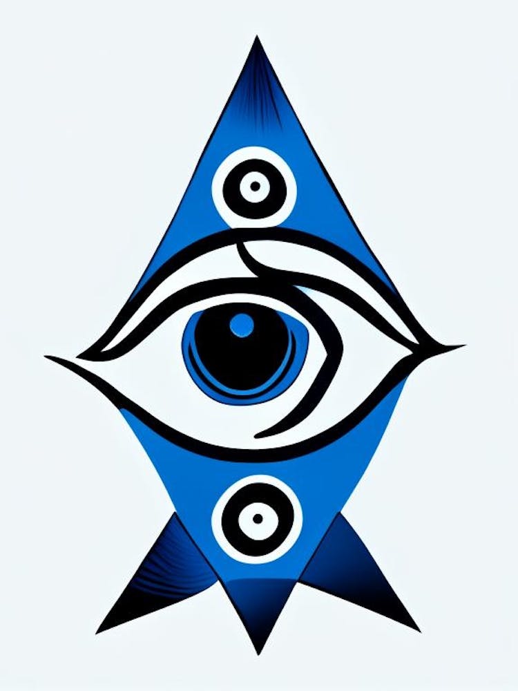 Psychic Abilities, Symbol, Third Eye Blue & White 1 Art Print by ...