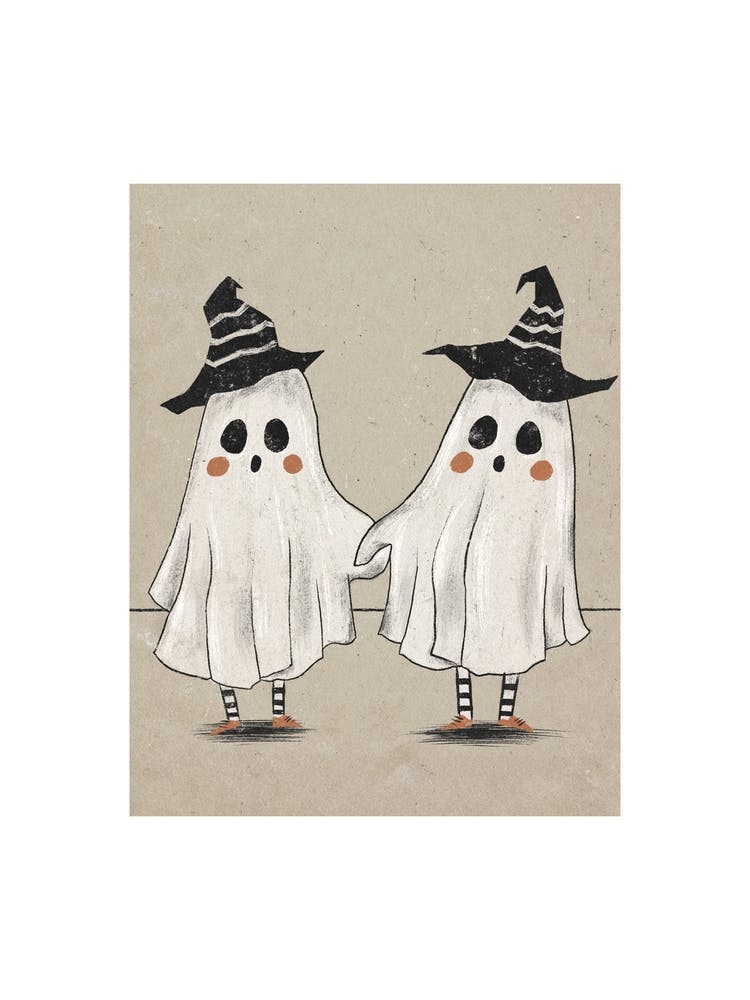 Cute Ghosts ~ Cutie Halloween Best Friends BFF Bestie Artwork - Drawing ...
