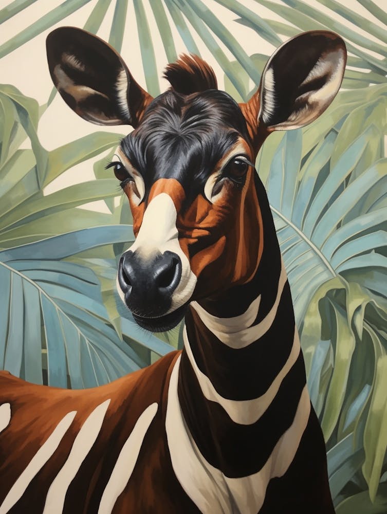 Okapi Tropical Animal Portrait Art Print by Tropic of Eden – Fy!