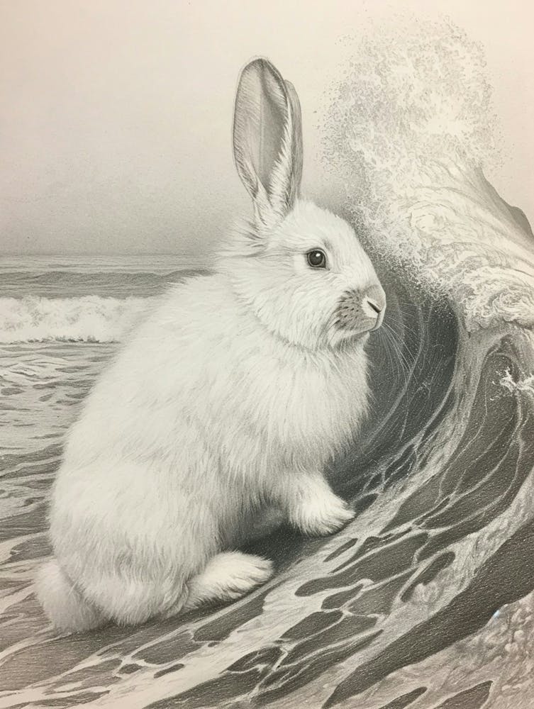 English Angora Rabbit Drawing 3 Art Print by Ritual Art Prints – Fy!