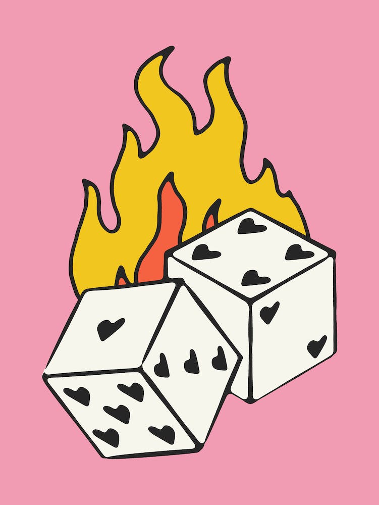 Dice On Fire Art Print by tartagain – Fy!
