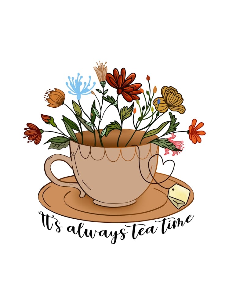 It's Always Tea Time Art Print by Panda Zen Studios – Fy!