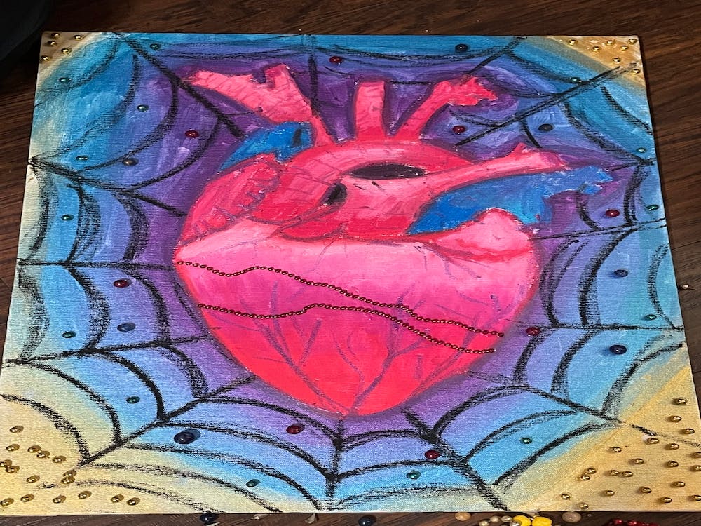Heart stuck in Web Art Print by Arely – Fy!