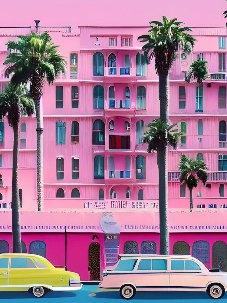 Pink Budapest Hotel Surreal Art Print by Danny Barber – Fy!