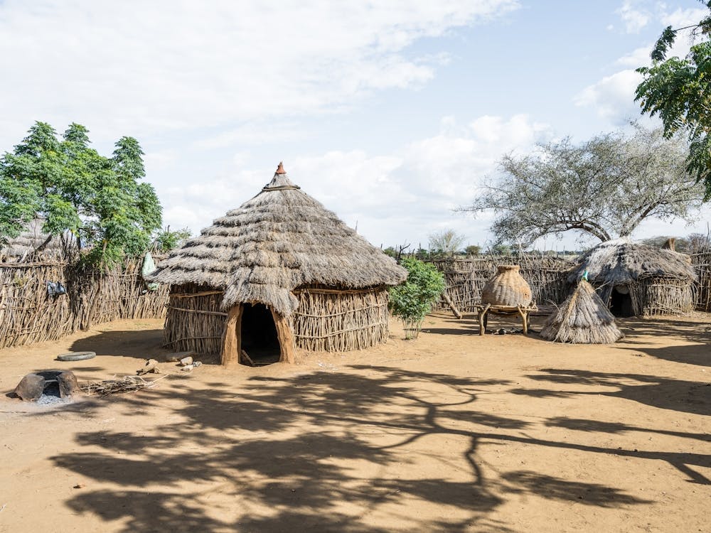 African Huts In A Village In The Northern Parf Of Uganda Art Print by ...