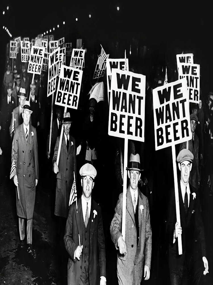 Alcohol Prohibition Wall Art, Beer Protest Poster, We Want Beer 1920s ...