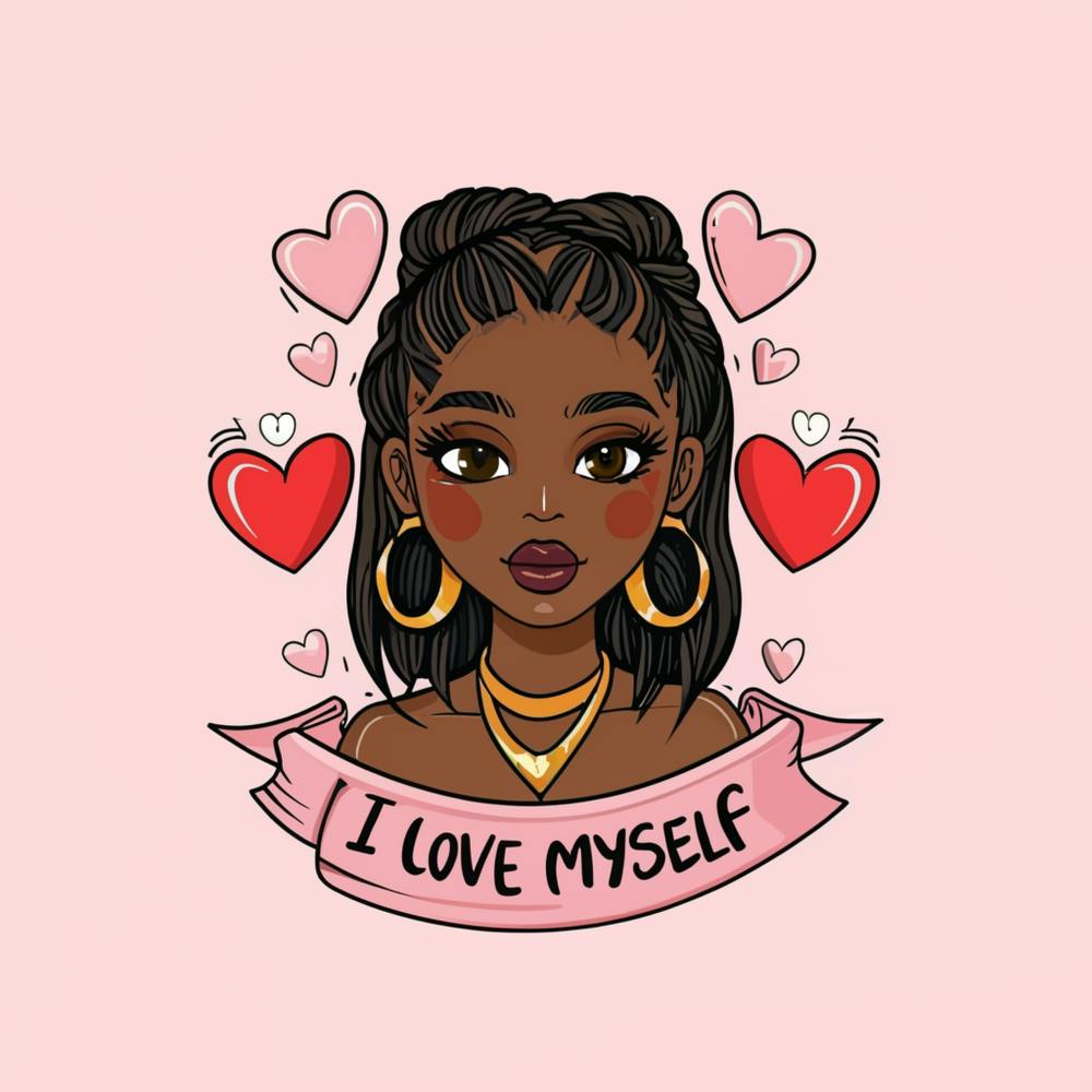 A Black Girl's Affirmation: "I Love Myself" Art Print by Gen2Kbabe – Fy!