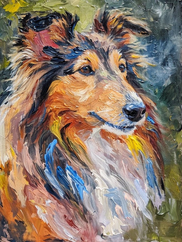 Shetland Sheepdog Acrylic Painting 6 Art Print by Woof and Whiskers – Fy!