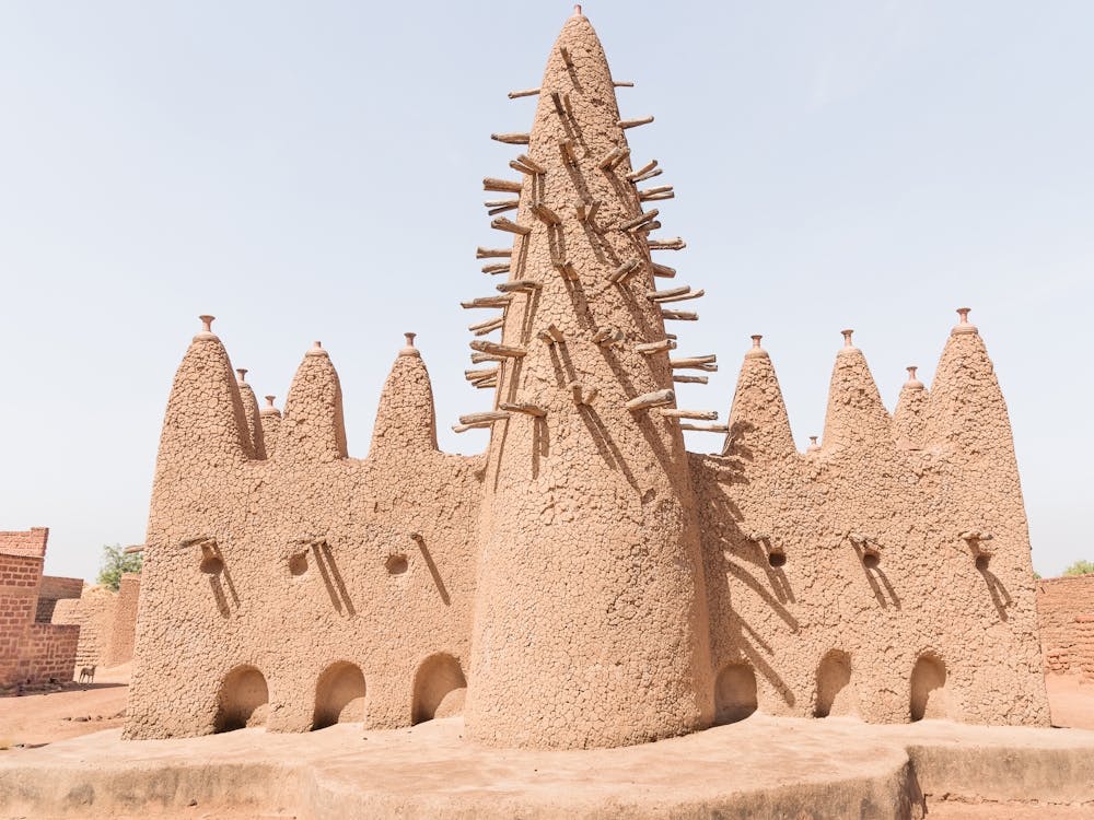 Mosque In Sudano Sahelian Architecture In Burkina Faso In West Africa ...