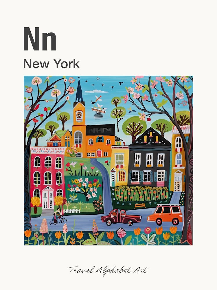 Kids Travel Alphabet New York 1 Art Print by Scribble Studio – Fy!