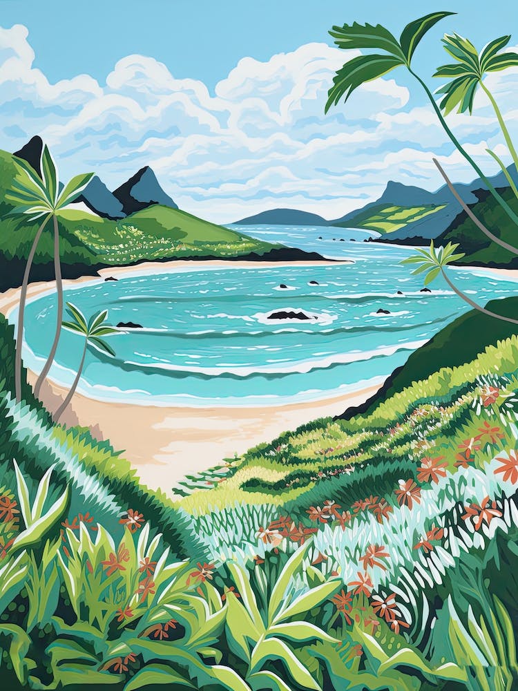Anse De Grande, Salin, St Barts, Matisse And Rousseau Style 4 Art Print ...